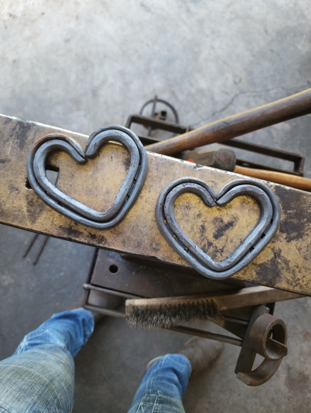 Hand Forged Steel Horseshoe Heart — Arc and Hammer